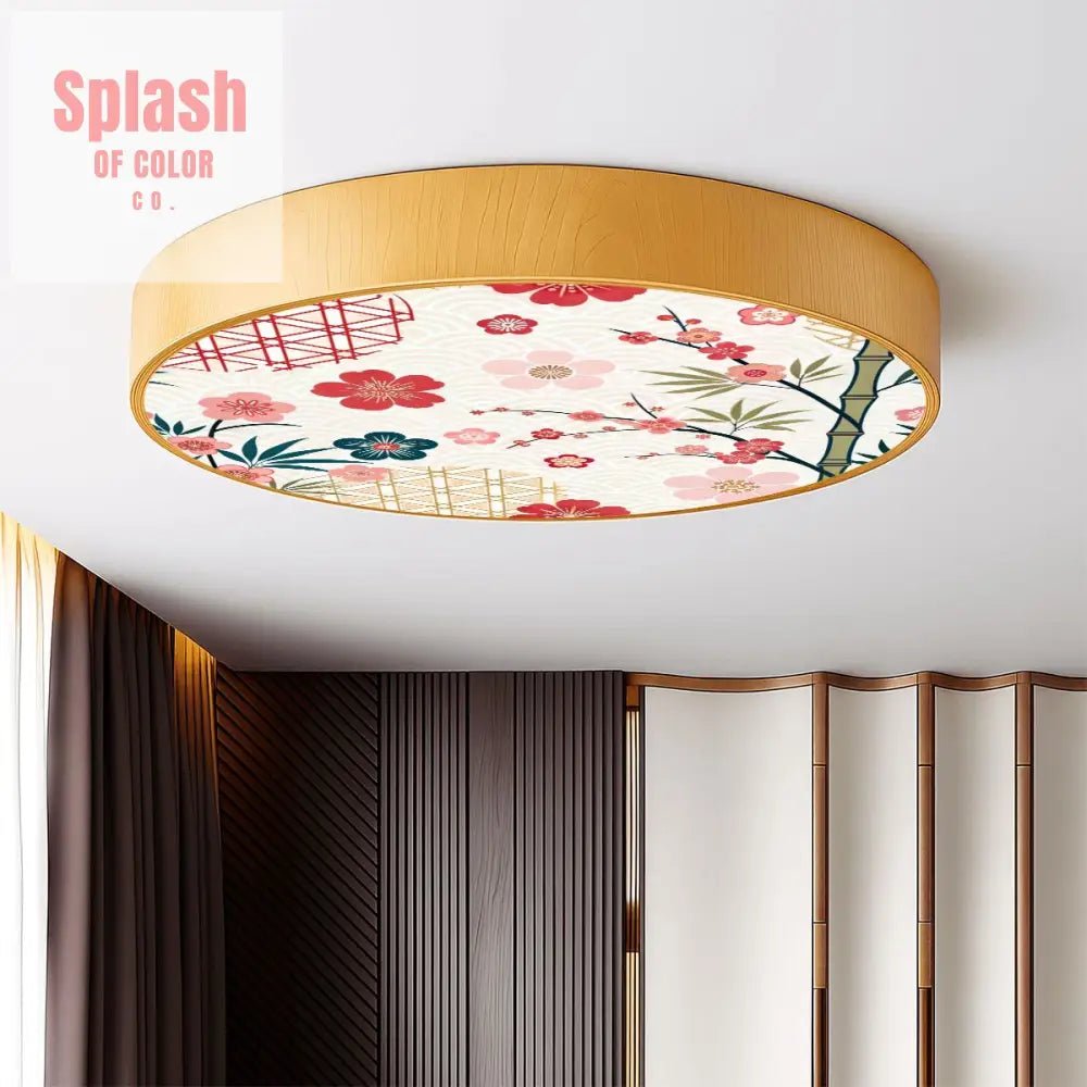 Asian Cherry Blossom Ceiling Wall Mount Light - Splash of Color Co.