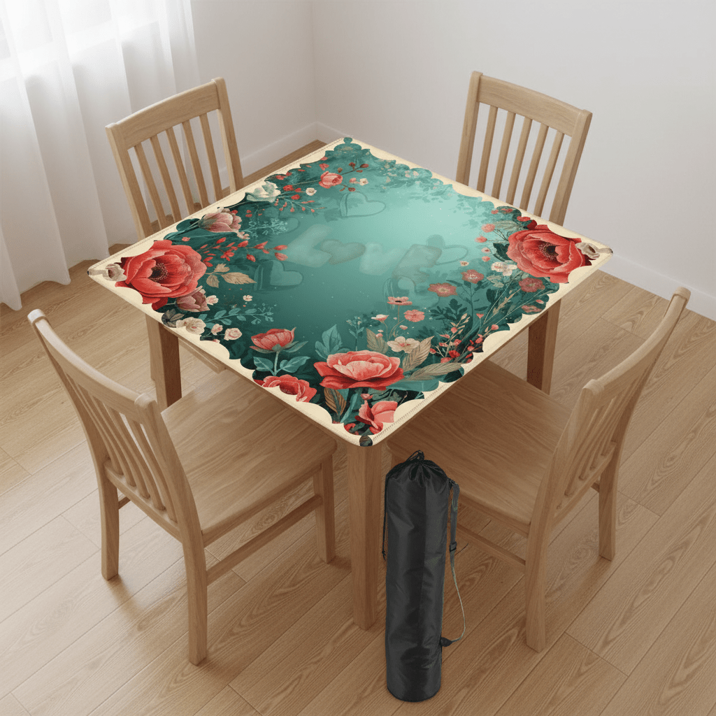 It Must Be Love, Vintage Valentine Roses Mahjong Mat - Splash of Color ...